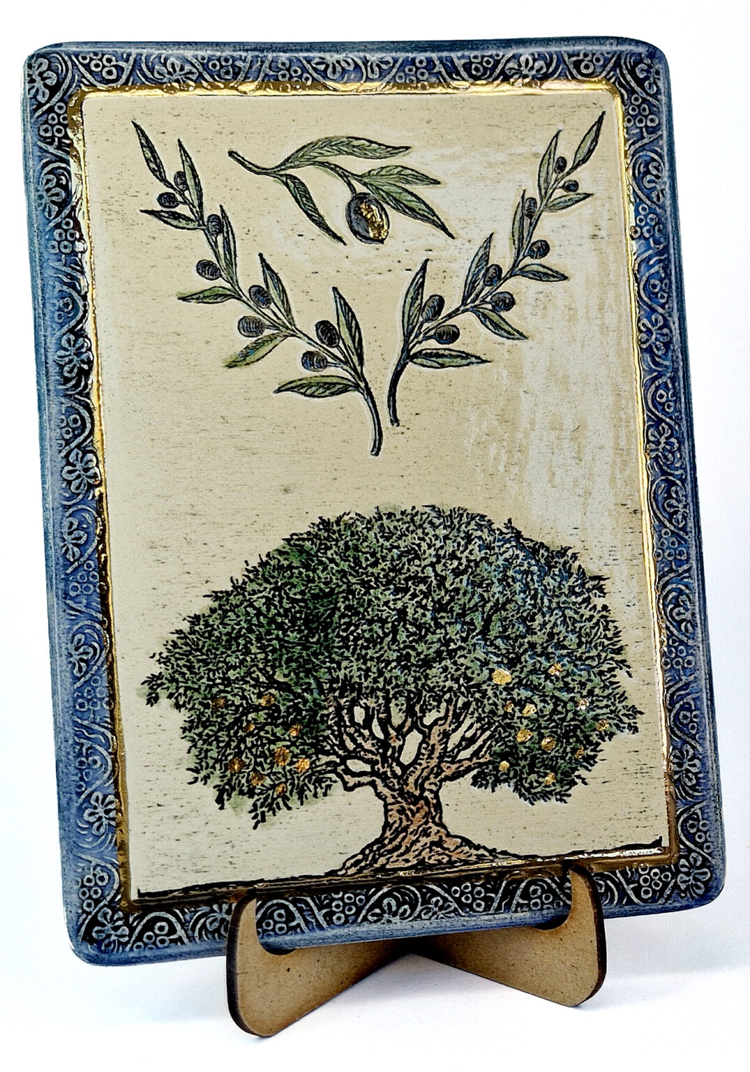 OLIVE TREE – Handmade ceramic plaque – Amir rom