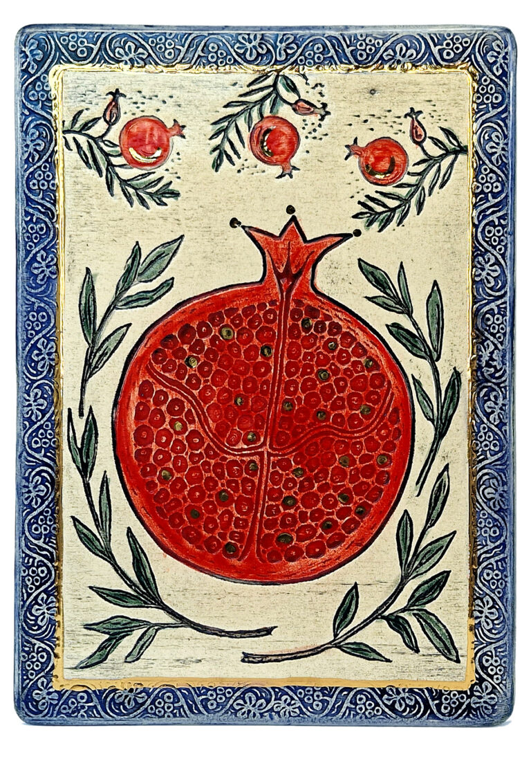 Pomegranate – Handmade ceramic plaque – Amir rom