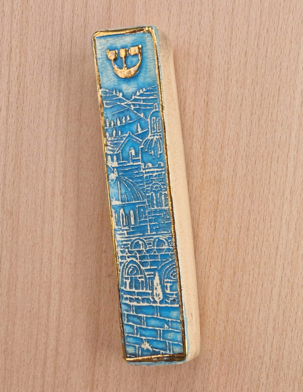 MINI MEZUZAH JERUSALEM WALLS - Hand made ceramic - Amir rom