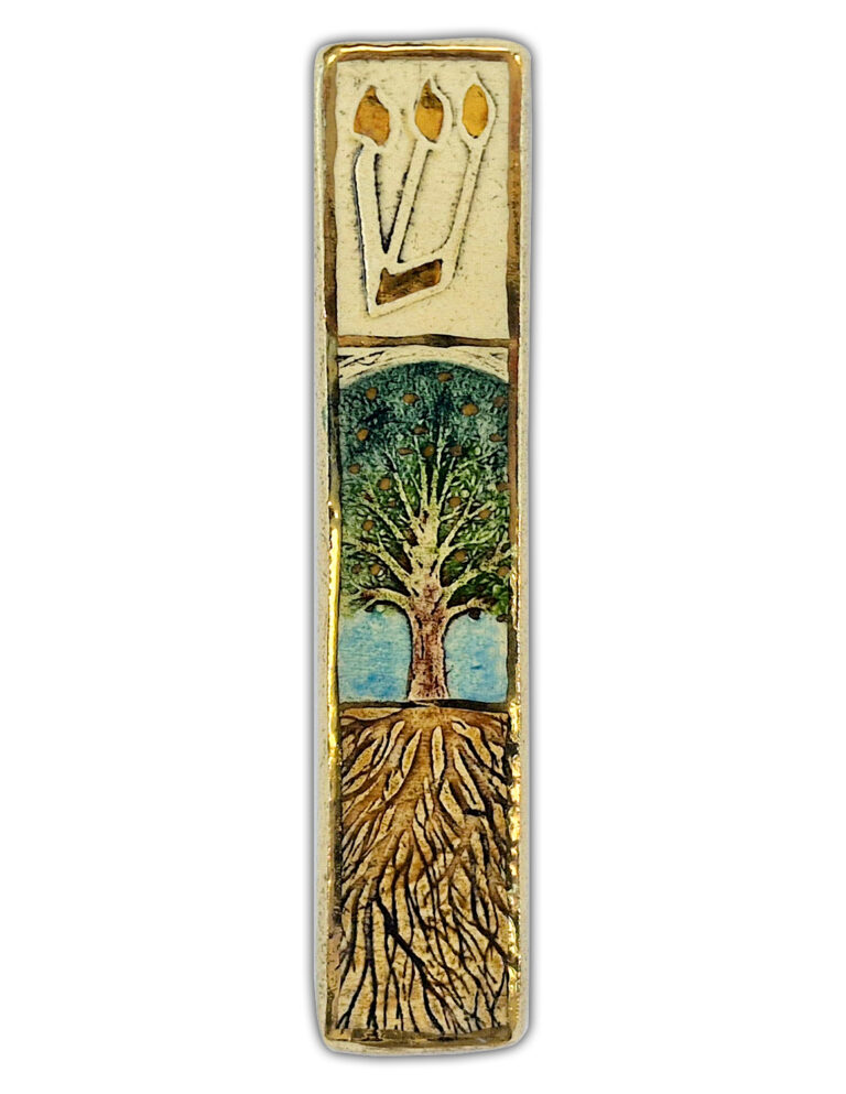 MINI MEZUZAH TREE OF LIFE – Hand made ceramic – Amir rom
